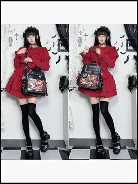 Bags | Gothic Ita Backpack With Pin Display Window Cosplay Multipurpose ...